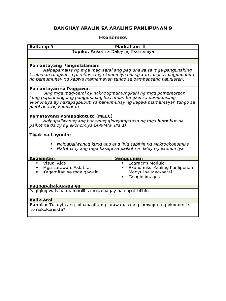 Lesson Plan-G9-1st | PDF