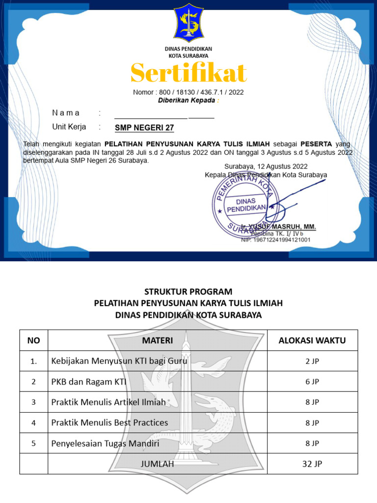 Sertifikat KTI 2022 HUSNUL | PDF