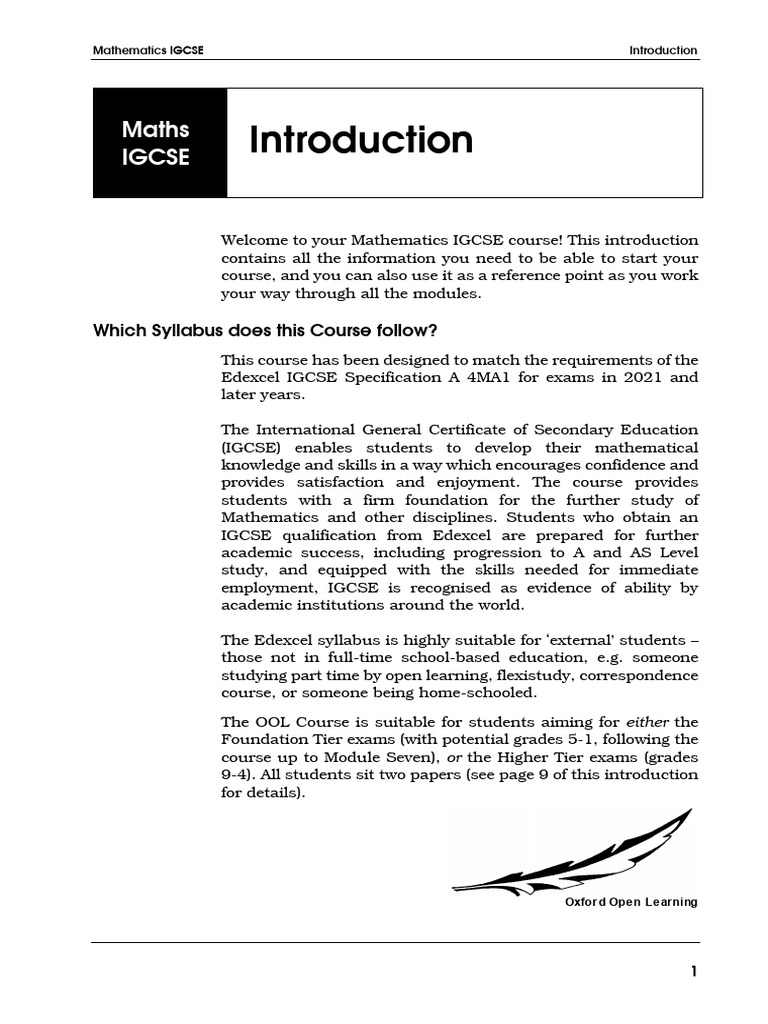 IGCSE Mathematics Course Overview | PDF | Trigonometry | Geometry