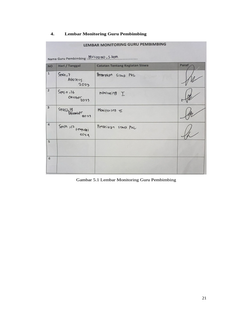 Lembar Monitoring | PDF