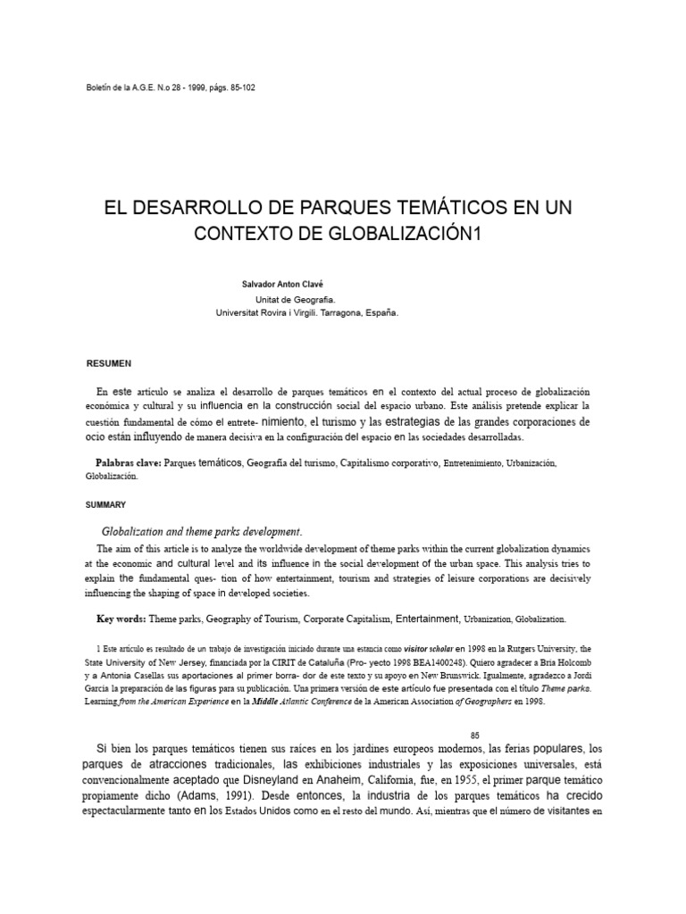 ART - El Desarrollo de Parques Temáticos en Un Contexto de ...
