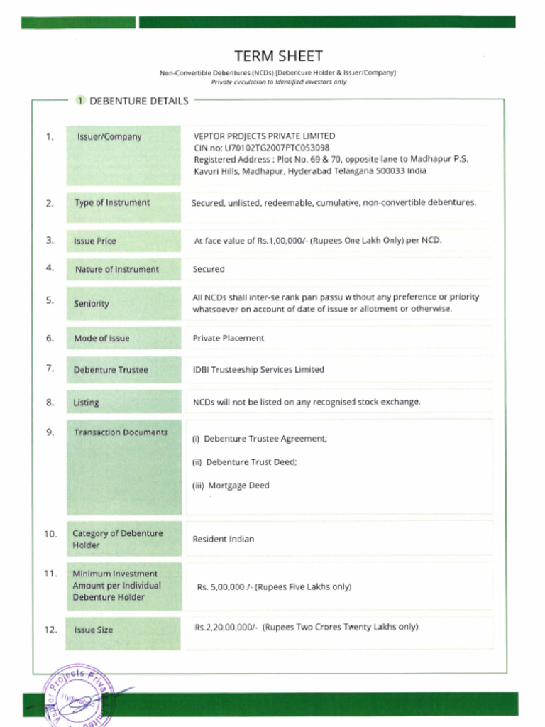 Nova Series C Term Sheet Signed | PDF