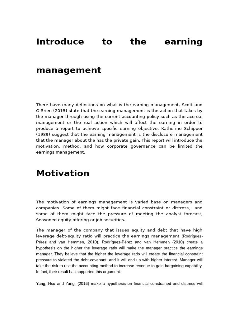 Understanding Earnings Management Techniques | PDF | Revenue | Depreciation