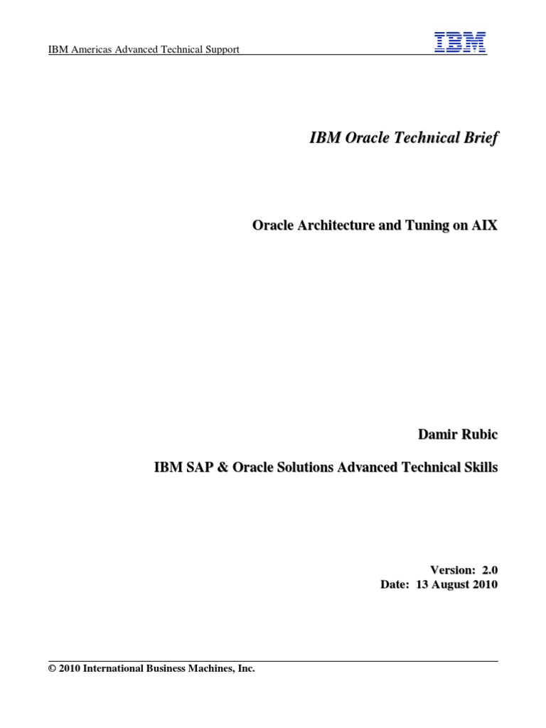 Oracle Architecture and Tuning On AIX V 2 0 | PDF | Oracle Database | Databases