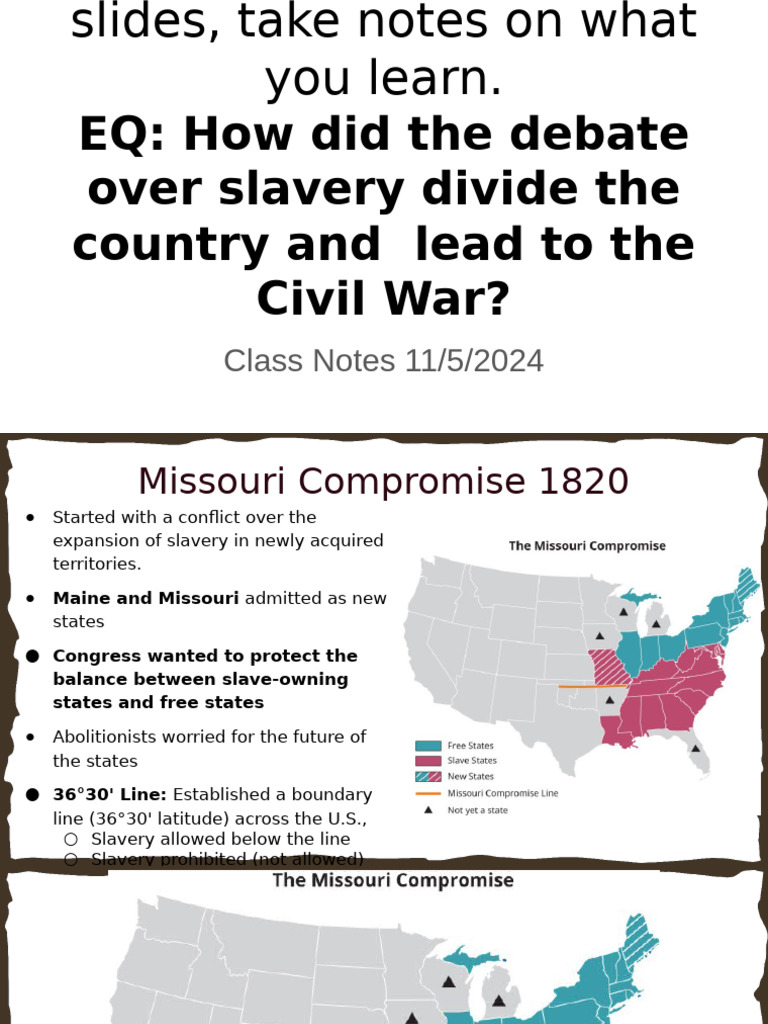 Slavery's Role in Civil War Division | PDF | Fugitive Slaves In The ...