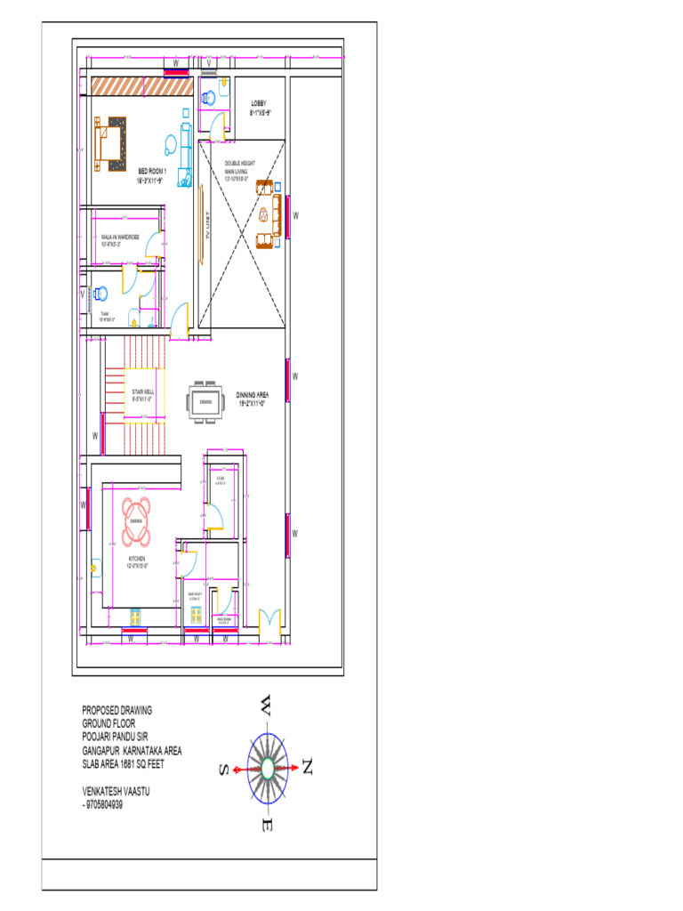 Ground Floor Working Drawing | PDF