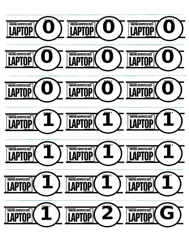 Label Laptop Fasa 1 | PDF