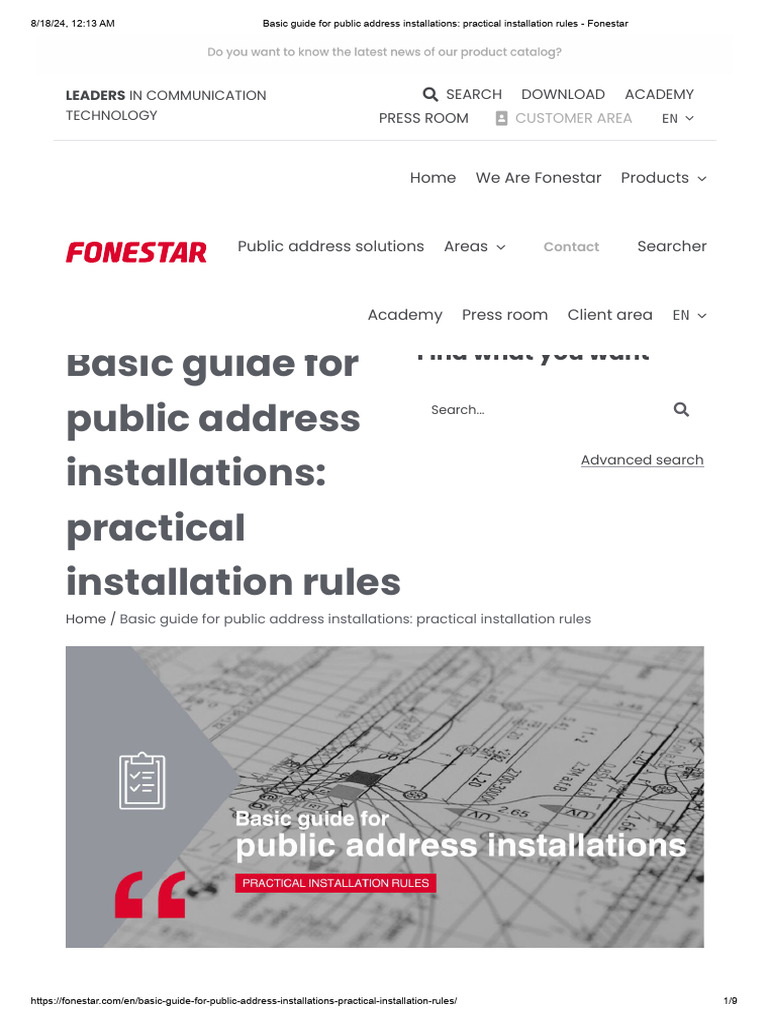 Basic Guide For Public Address Installations - Practical Installation ...