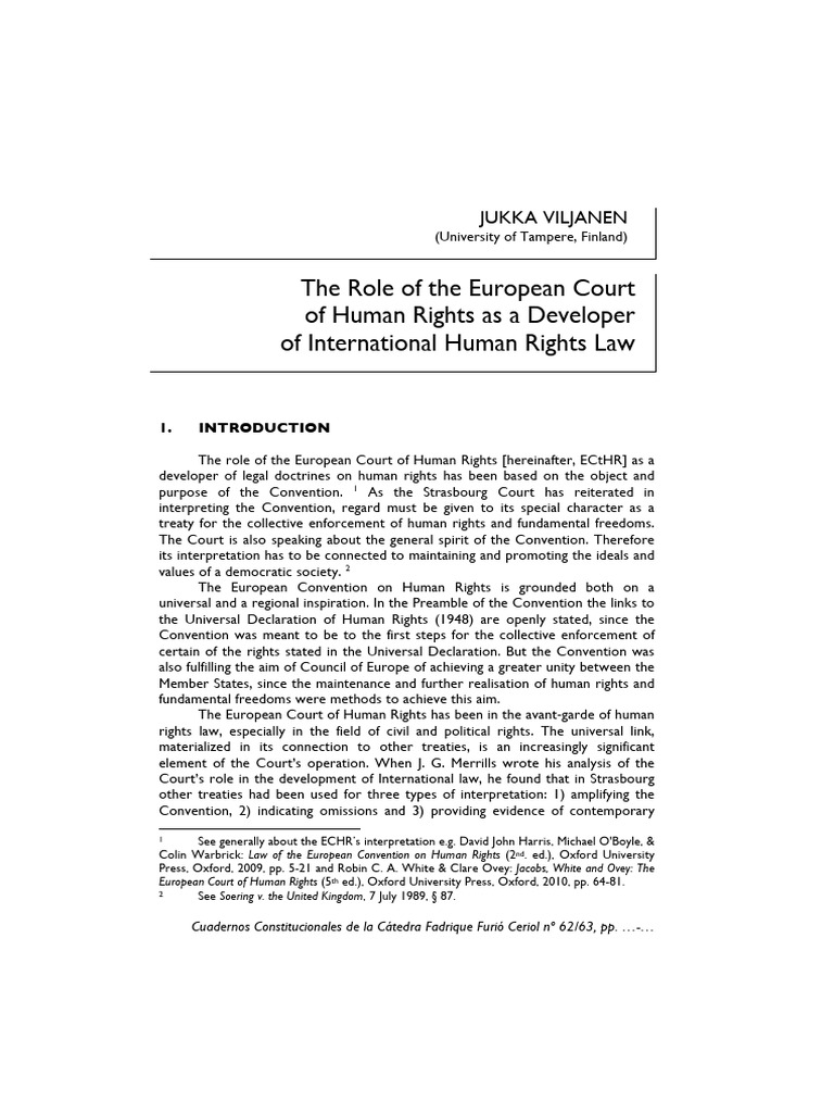 ECtHR's Impact on Human Rights Law | PDF | Human Rights | European ...