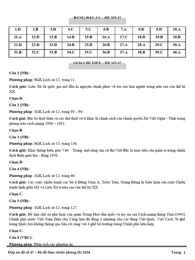 HDG de So 47 Mon Lich Su | PDF