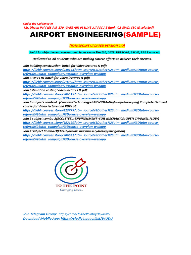 Sample Airport Engineering | PDF | Airplane | Airport