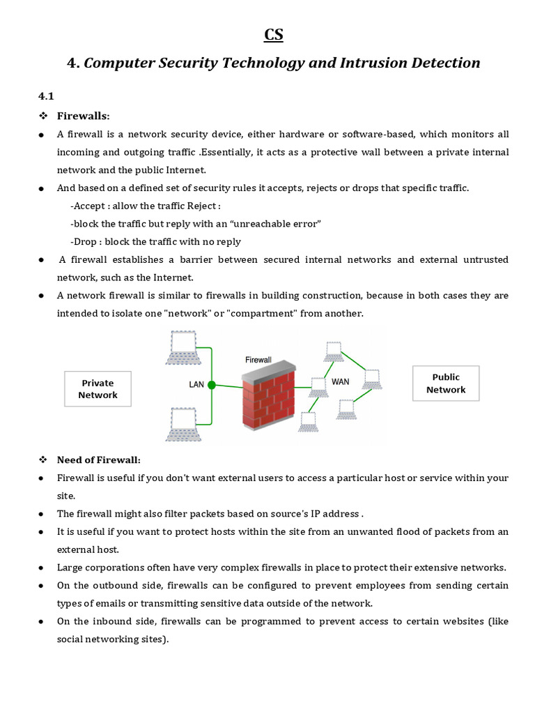 Computer Security Chapter 4 | PDF | Firewall (Computing) | Computer Network