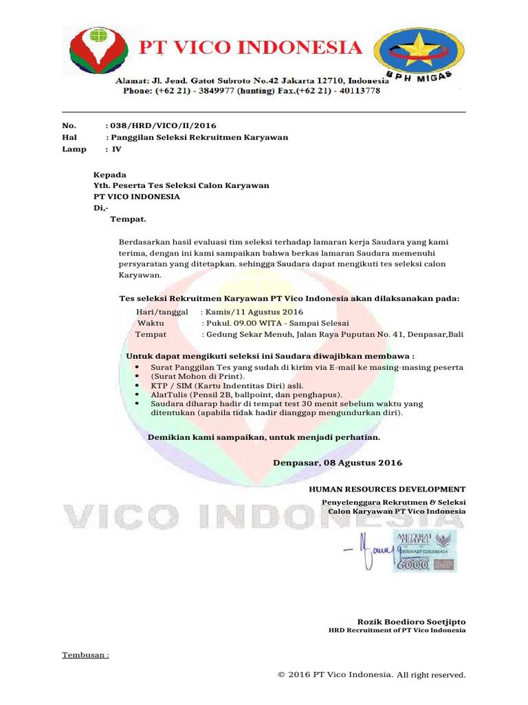 PT Vico Indonesia. | PDF | Karier & Perkembangan | Bisnis