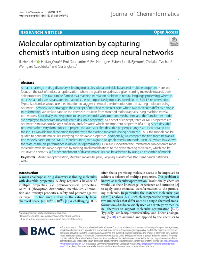 2103 Molecular Optimization By Capturing Chemists Intuition Using Deep Neural Networks Pdf