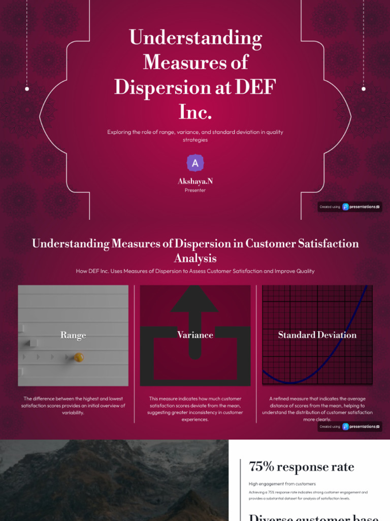 Analysis of Measures of Dispersion in Customer Satisfaction by DEF Inc ...