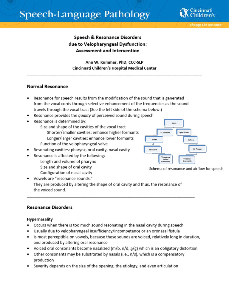 lecture-speech-resonance-disorders-PDF | PDF | Human Voice | Phonetics