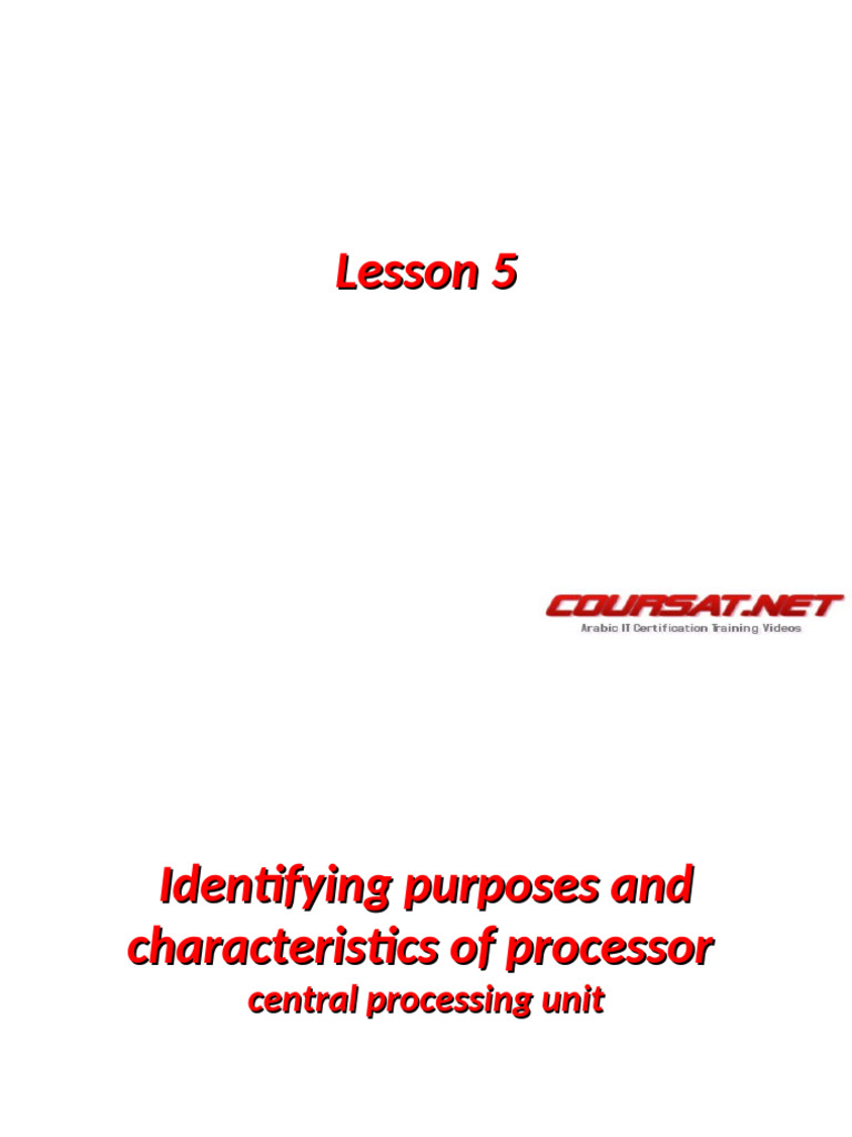 Technical Supoort Lesson 5 | PDF | Random Access Memory | Central Processing Unit