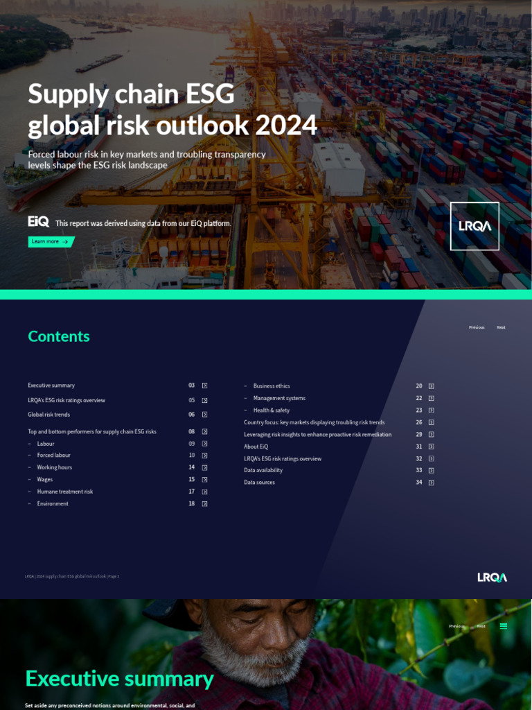 LRQA Supply Chain ESG Global Risk Outlook Final | PDF | Migrant Worker | Supply Chain
