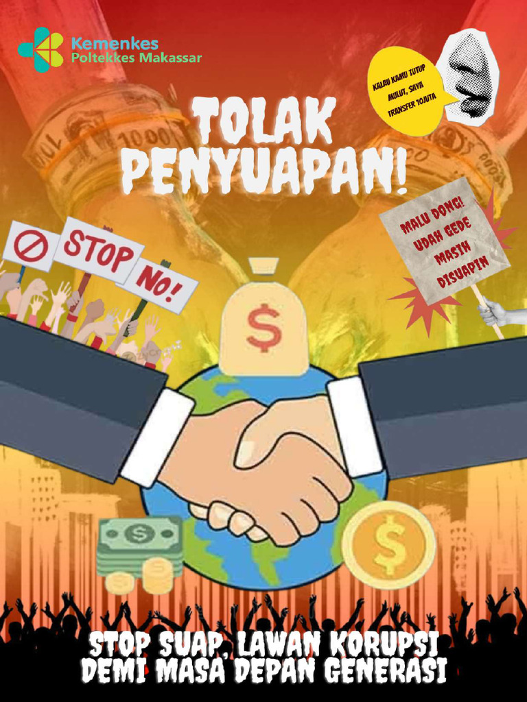 Poster Bersama Lawan Korupsi Ilustratif Merah Dan Putih | PDF