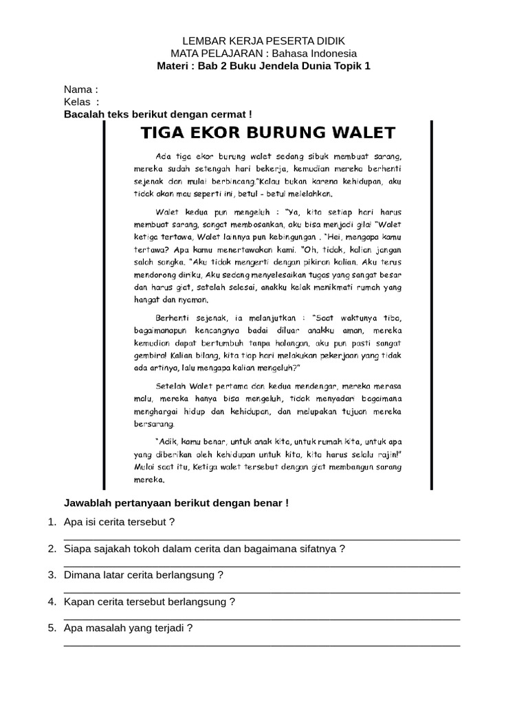 LKPD Bindo Bab 2 Topik2 | PDF | Seni & Disiplin Bahasa | Kesehatan Holistik
