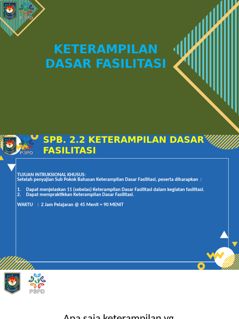SPB 2.2 Keterampilan Dasar Fasilitasi | PDF | Karier & Perkembangan ...