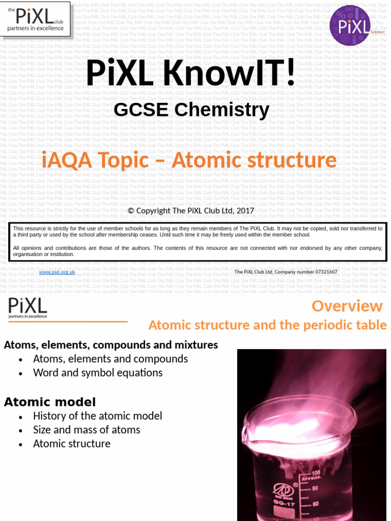 Chemistry - Atomic Structure and The Periodic Table - KnowIT - GCSE ...