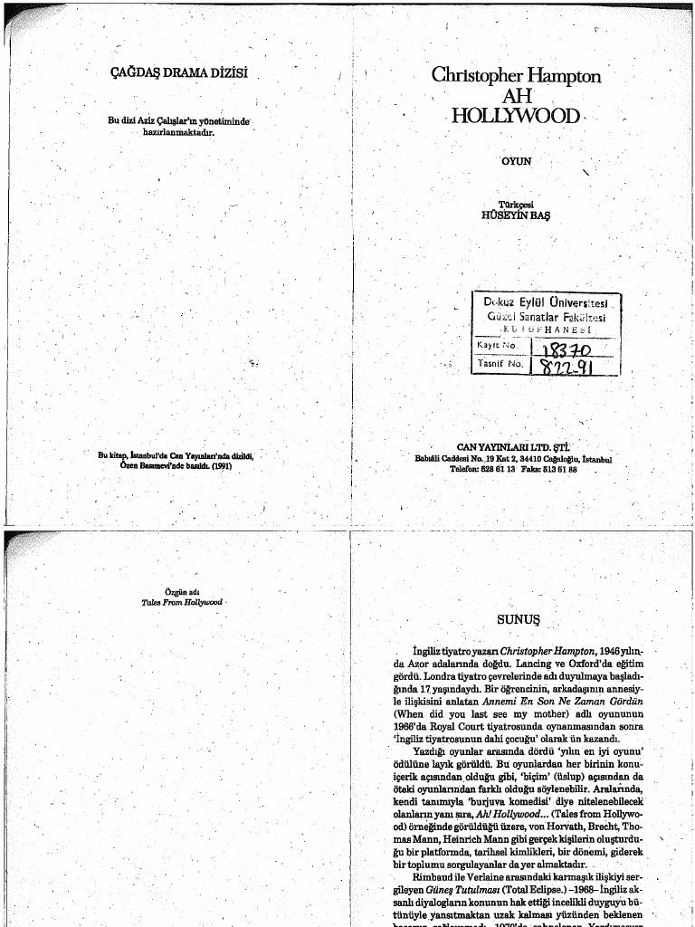 Oyun Ah Hollywood Cheistopher Hampton | PDF