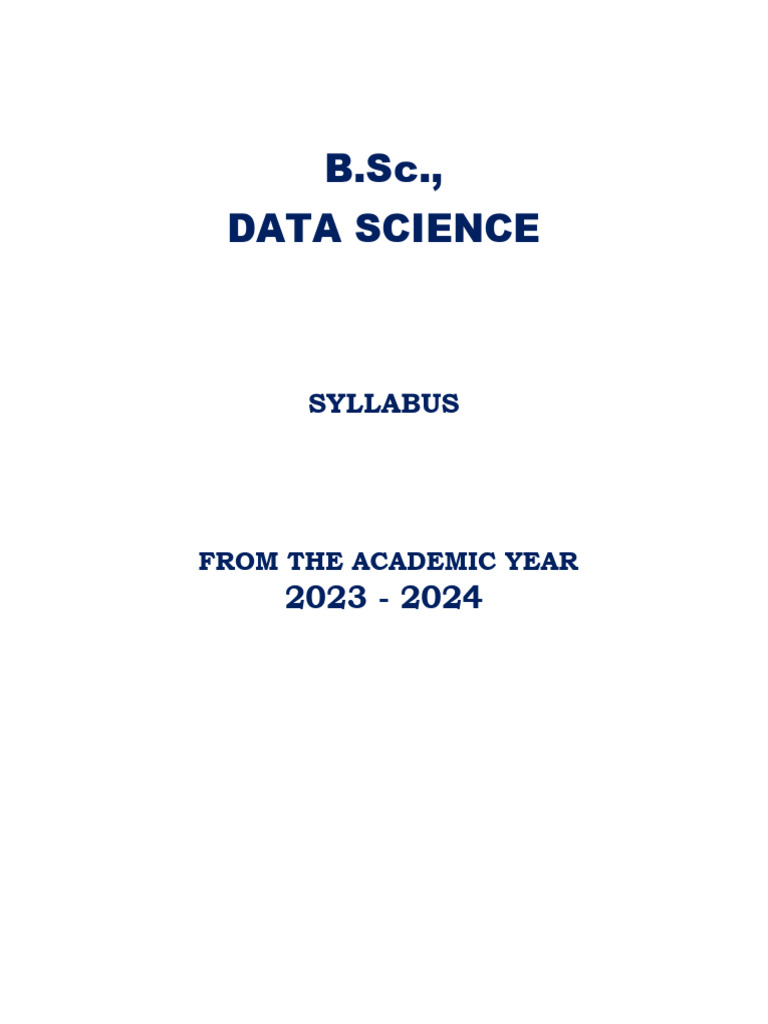 B.Sc. Data Science Syllabus 2023-2024 | PDF | Matrix (Mathematics ...