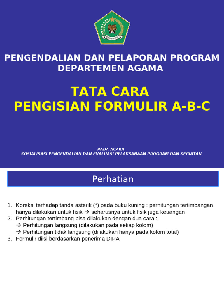 Presentation Tata Cara Pengisian Formulir ABC | PDF | Komputer