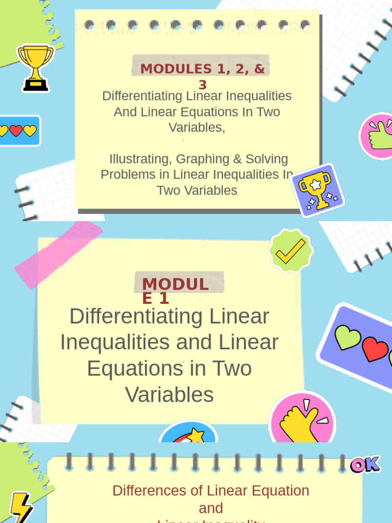 Modules 1, 2, & 3 | PDF | Equations | Inequality (Mathematics)