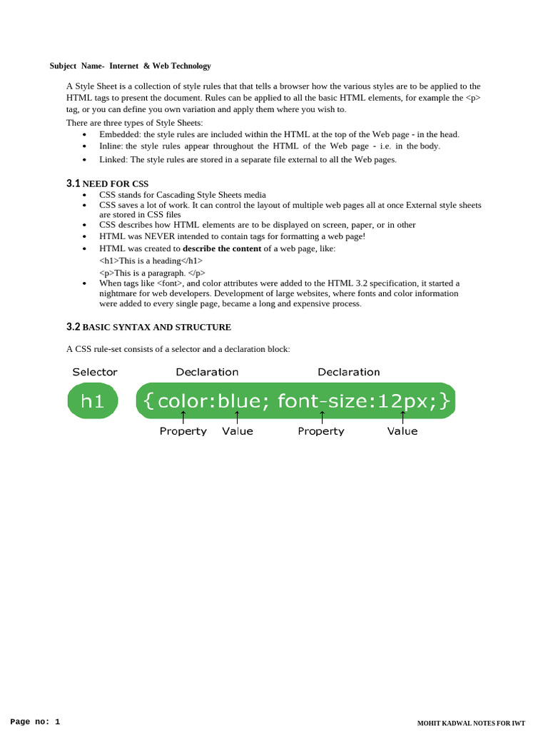 Unit 3 - Internet and Web Technology | PDF | Document Object Model | Html
