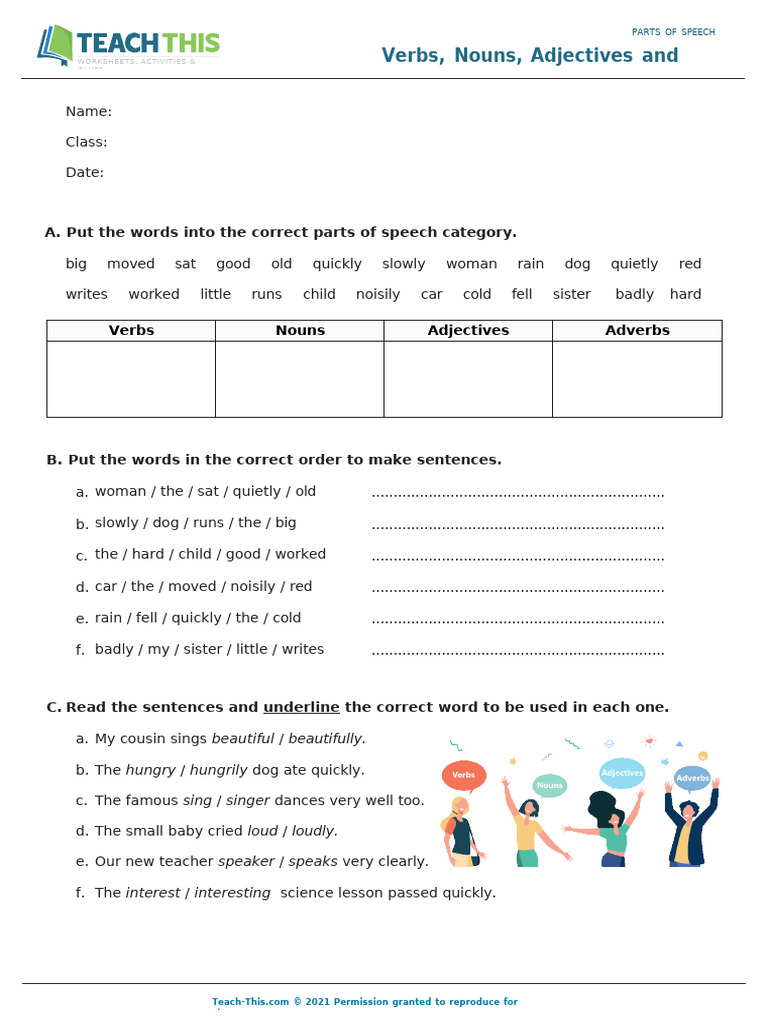 verbs-nouns-adjectives-and-adverbs | PDF | Adverb | Part Of Speech