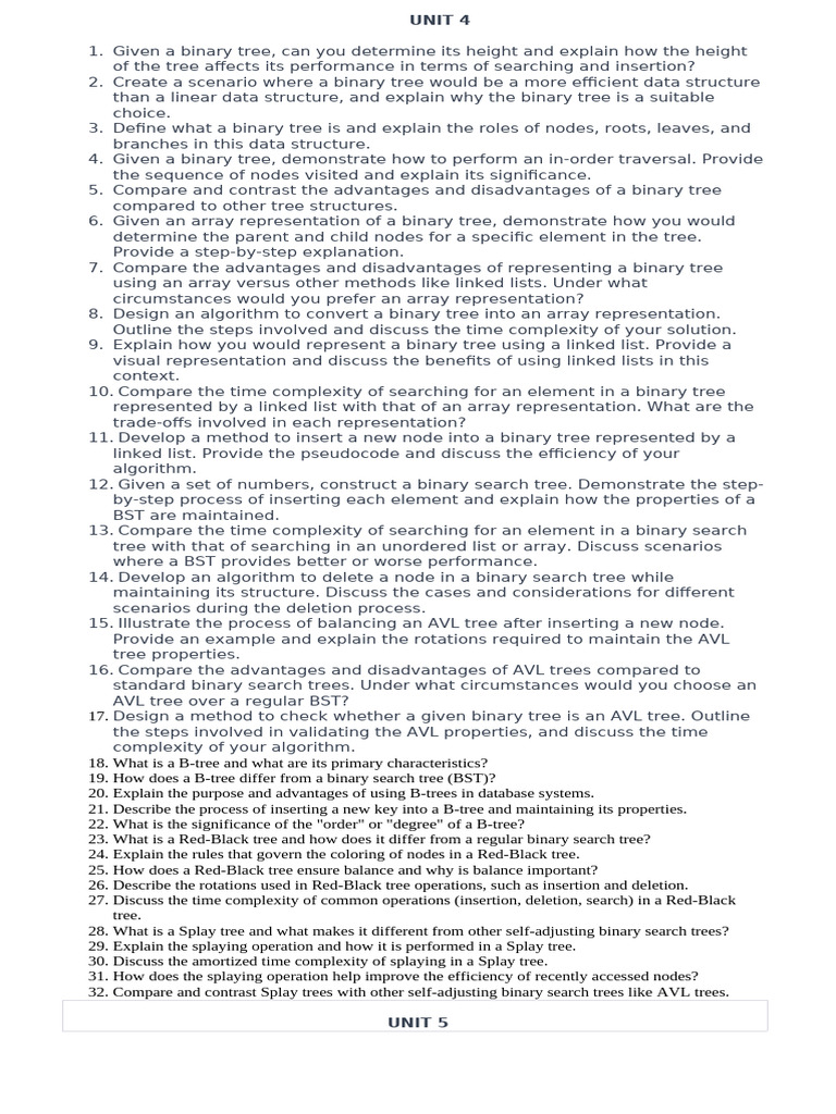 Important Questions Unit 4&5 | PDF | Algorithms And Data Structures | Discrete Mathematics