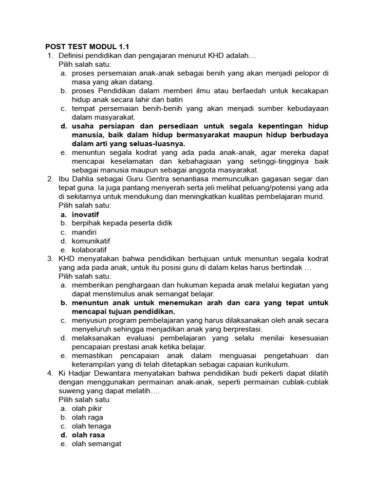 Post Test Modul 1.1 | PDF