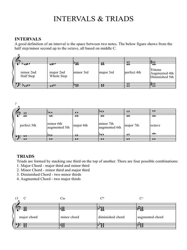 Intervals & Triads | PDF | Interval (Music) | Chord (Music)