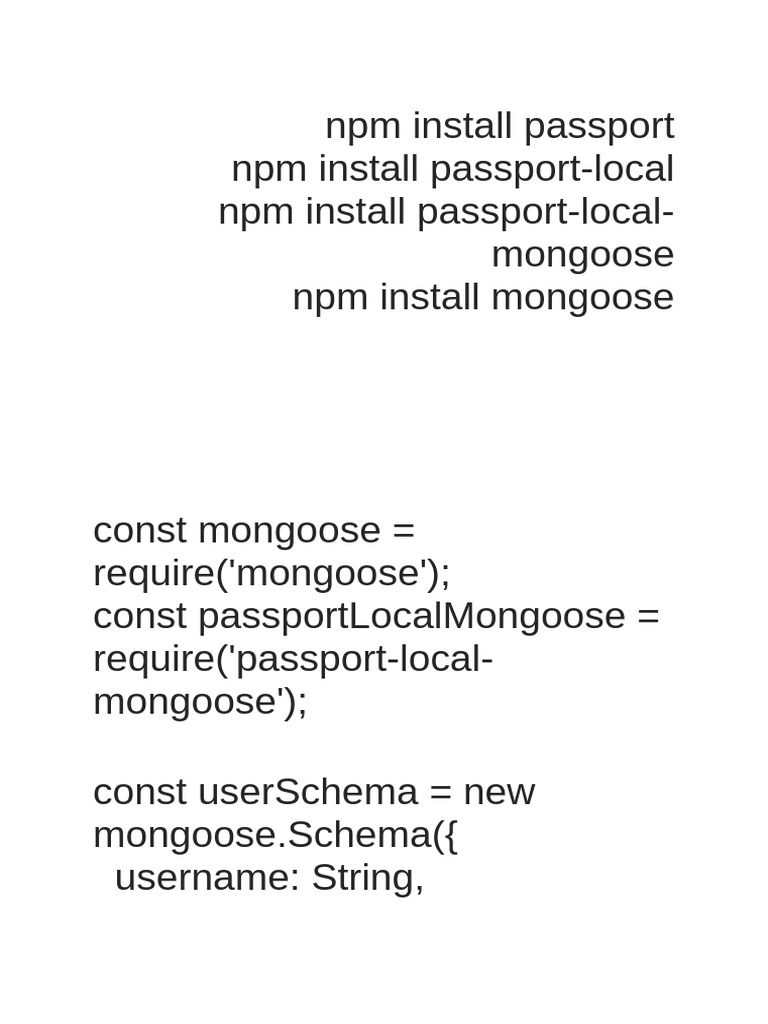 Passport Local Mongoose Pdf