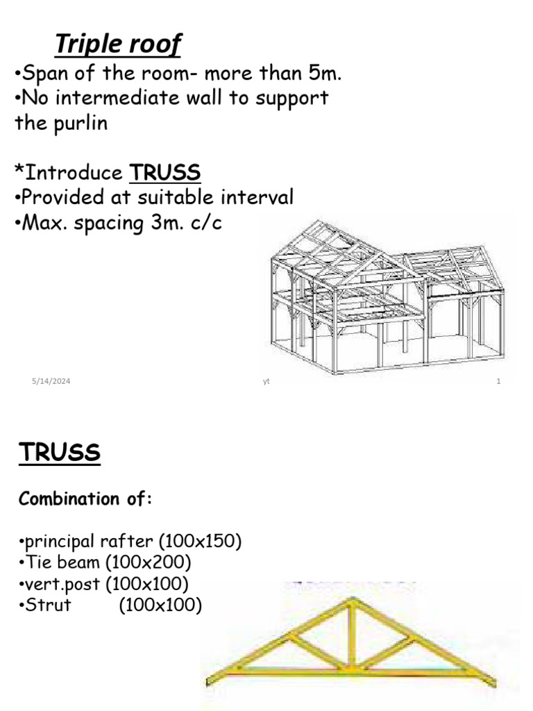 Triple Timber Truss Roof | PDF | Truss | Structural Engineering