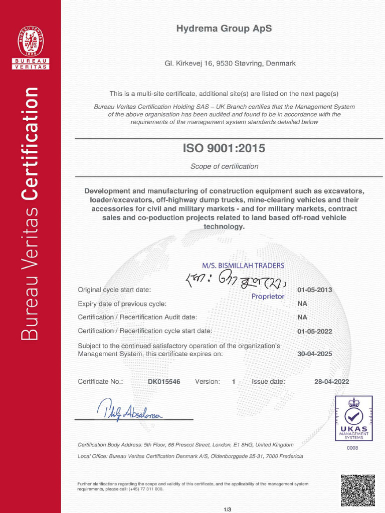 ISO Certificate 1026259 | PDF