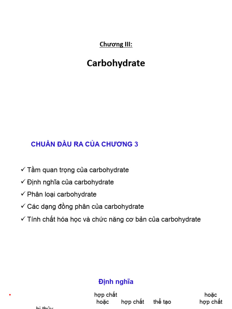 Chương 3 Carbohydrate 2024 Handout | PDF