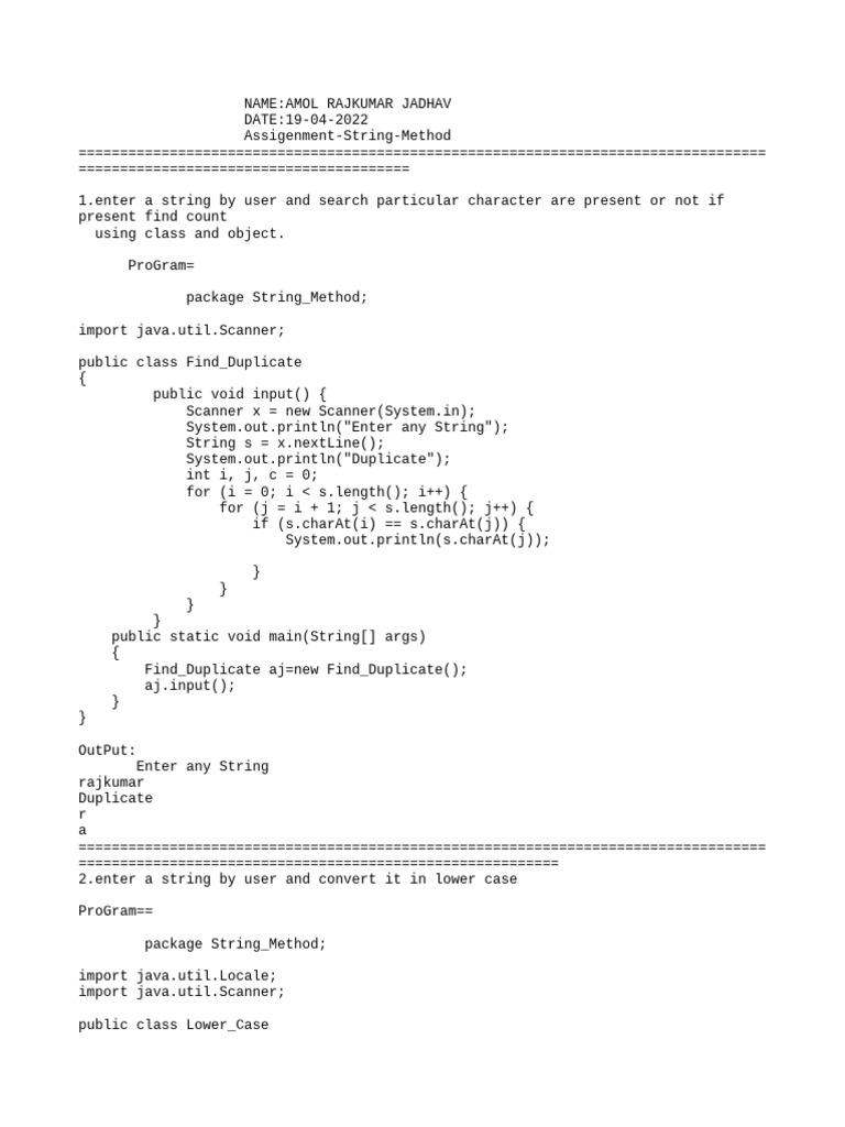 Java String Manipulation Methods | PDF | Control Flow | Software