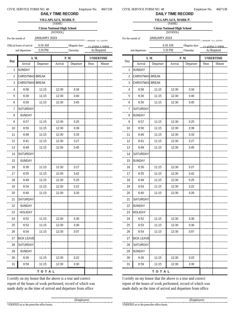 DAILY-TIME-RECORD | PDF | Observances