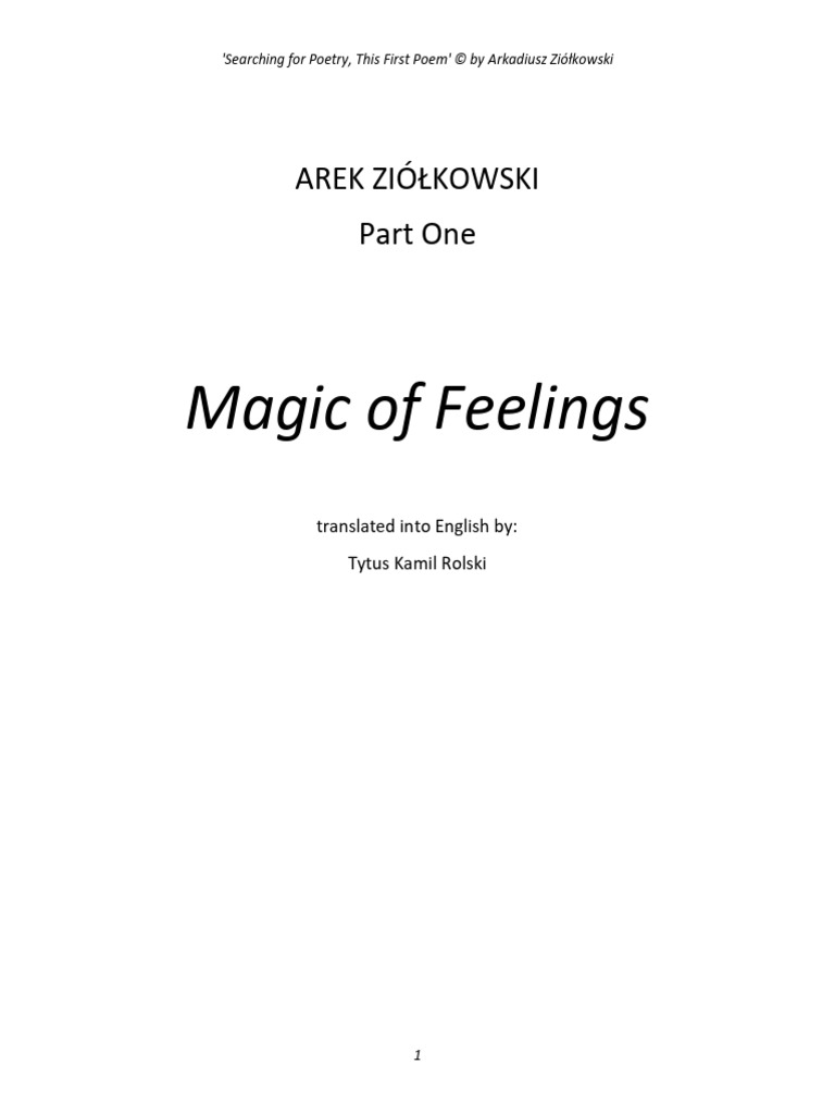 Wersja 1 AREK ZIOLKOWSKI Tlumaczenie | PDF | Kiss | Poetry