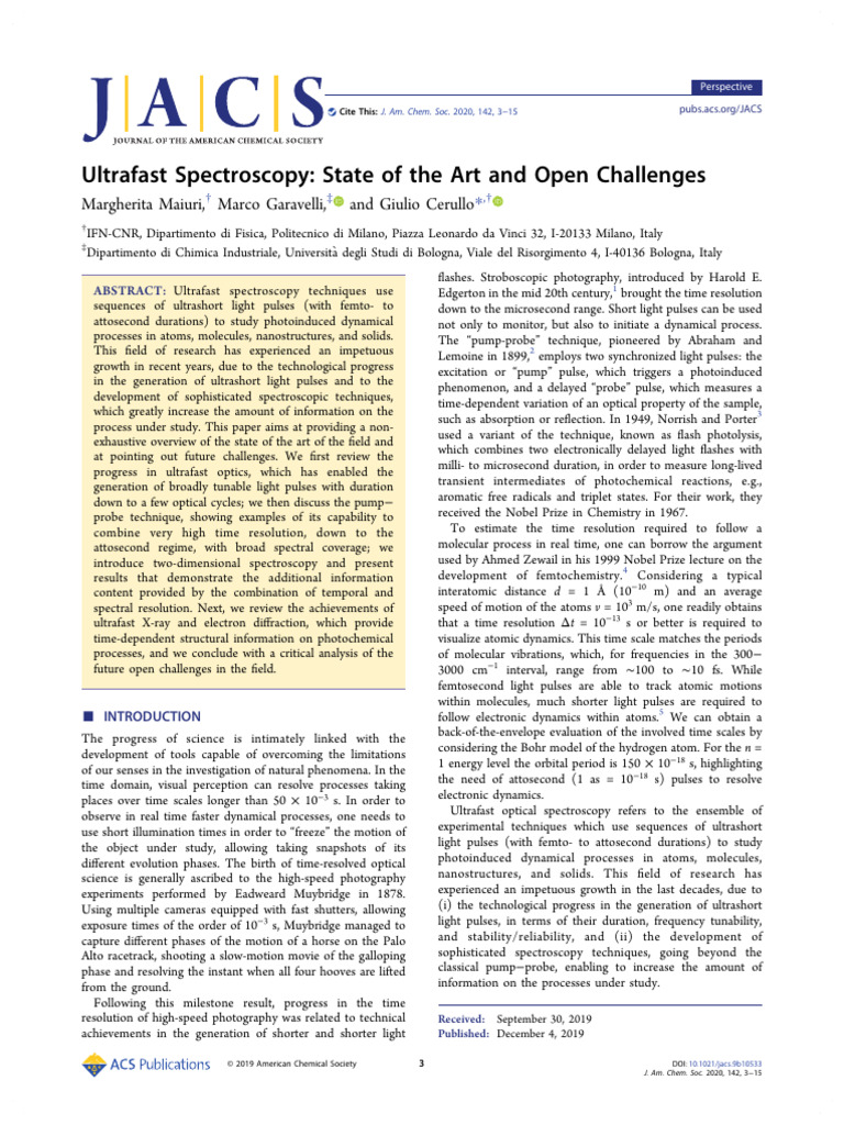 Ultrafast Spectroscopy Advances and Challenges | PDF | Ultrashort Pulse ...