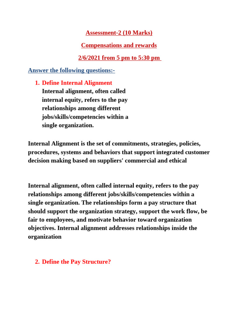 Understanding Internal Alignment in Pay Structures | PDF