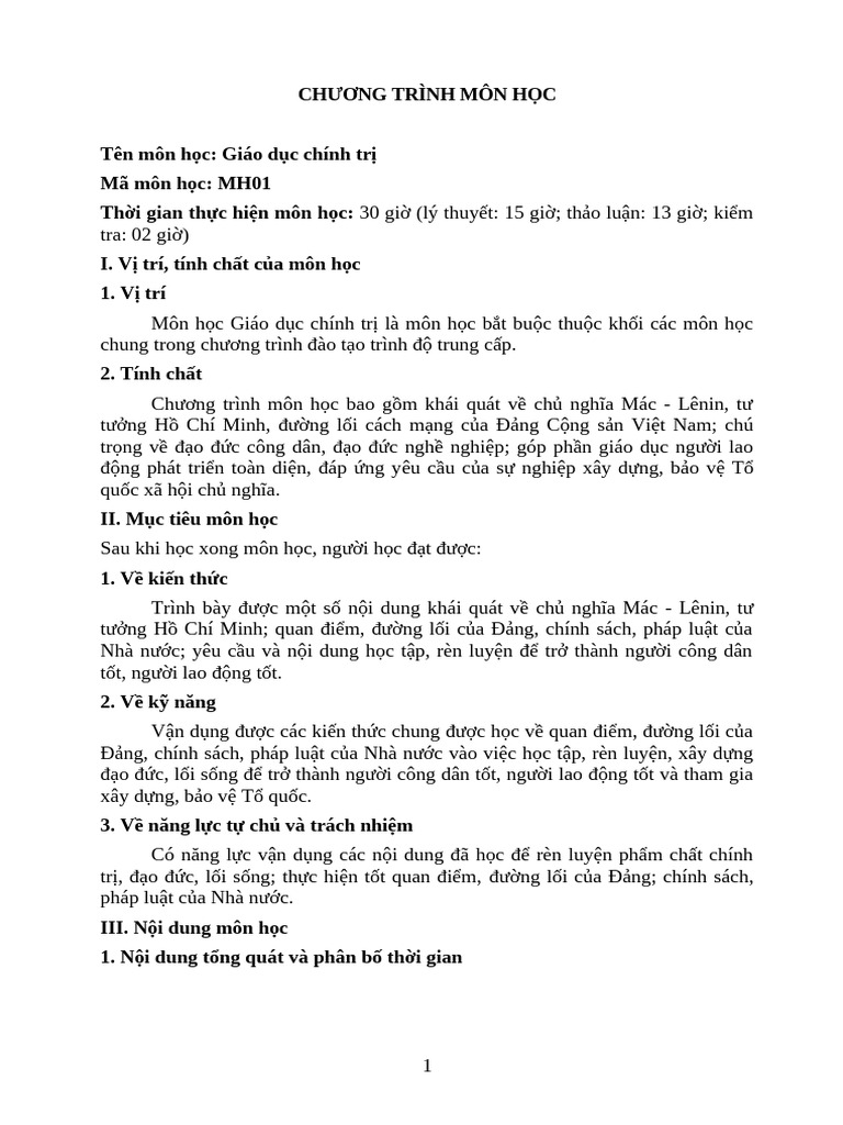 CTCT ĐIỆN CN & DD -TC- Áp dụng NH 2023-2024 (19.4.2024) | PDF