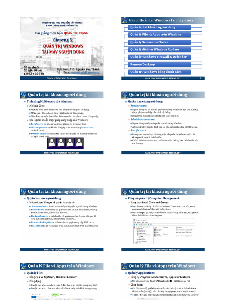 Chuong 5-Quan Tri Windows Nguoi Dung | PDF