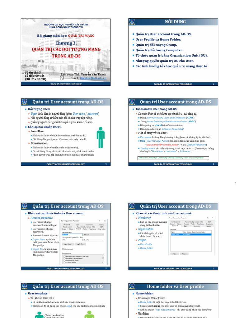 Chuong 3-Quan Tri Cac Doi Tuong Mang Trong AD-DS | PDF