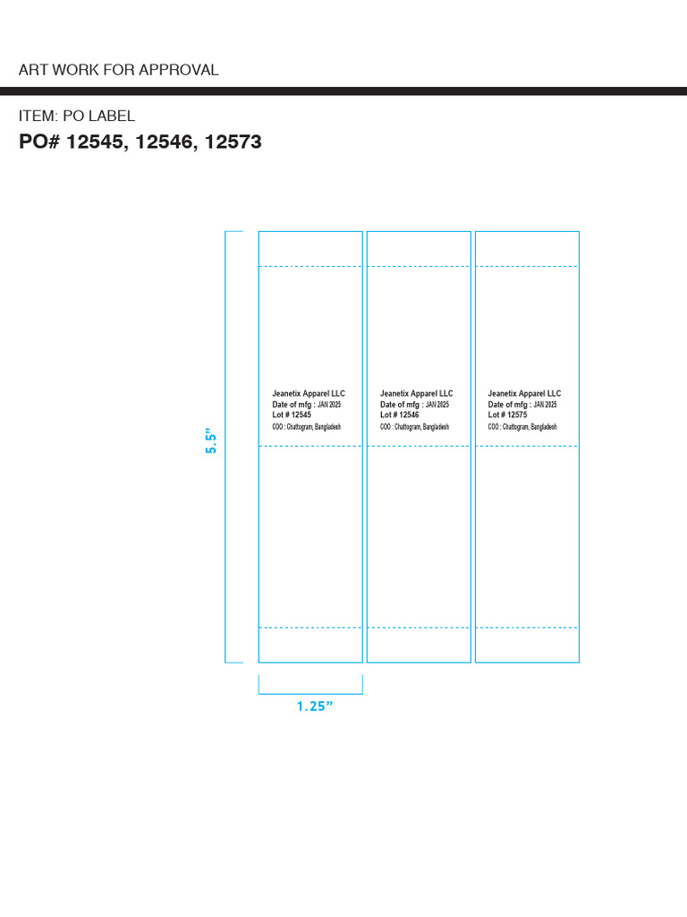 Po Label - Po# 12545, 12546, 12575 | PDF
