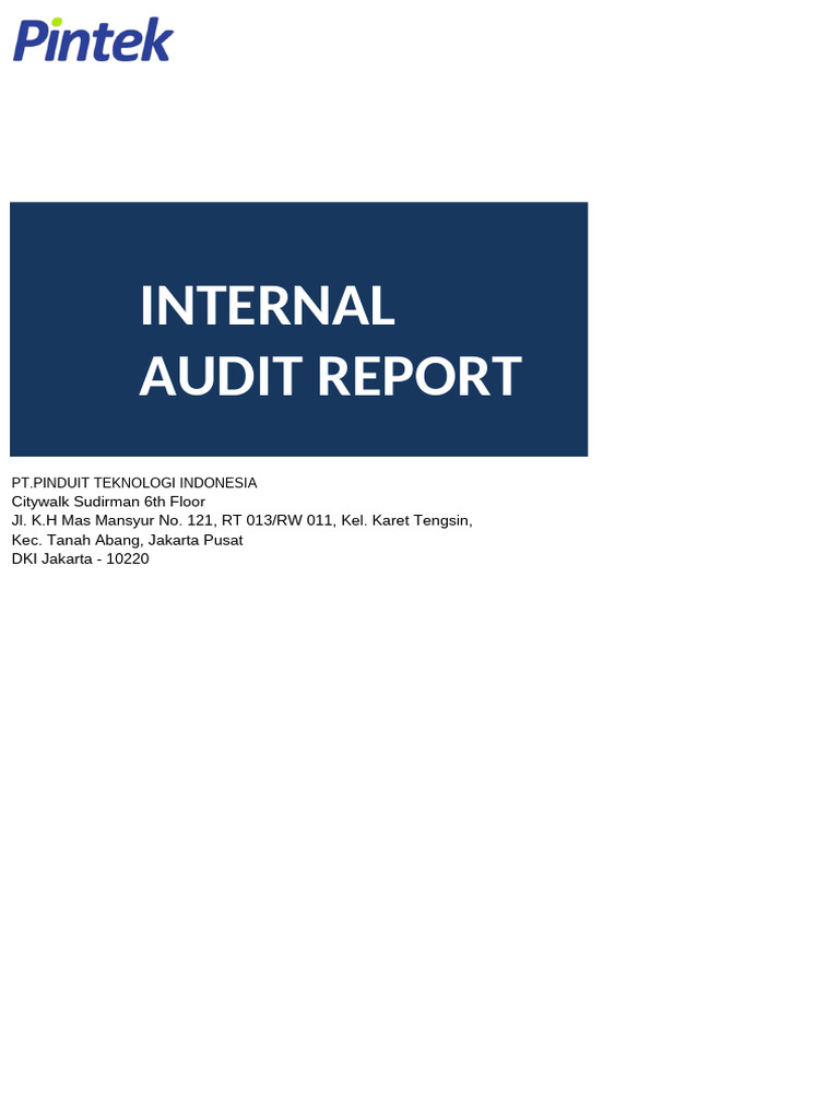 Simple Internal Audit Report Template | PDF | Audit | Revenue
