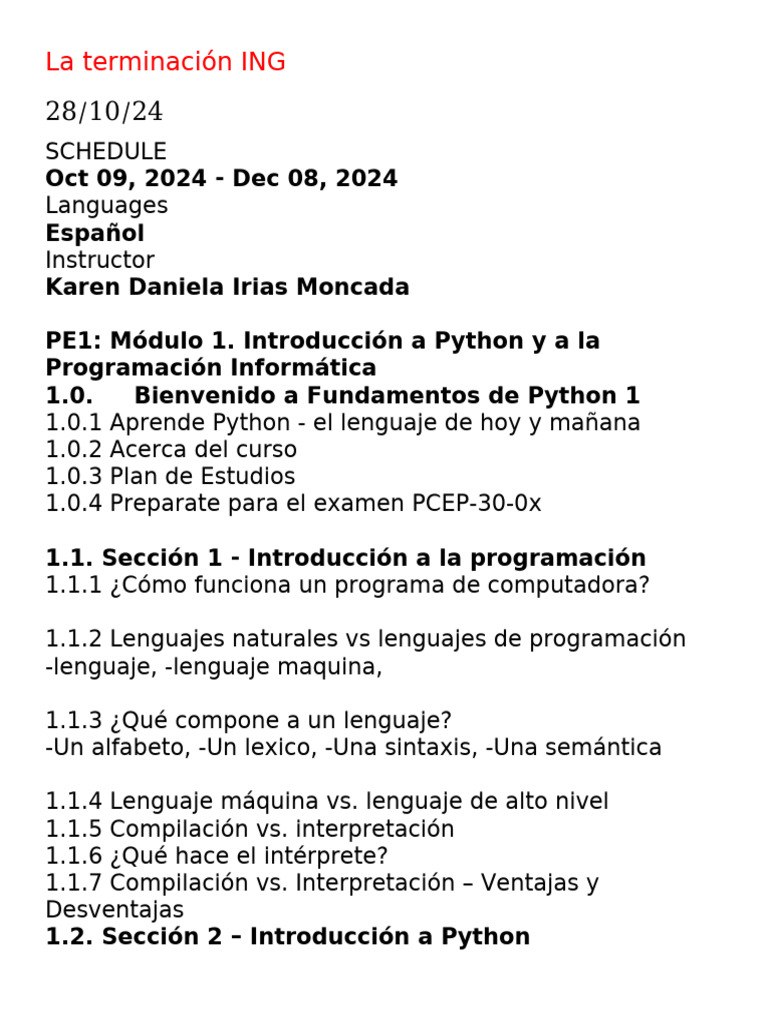 Fundamentos de Python I-CSC | PDF
